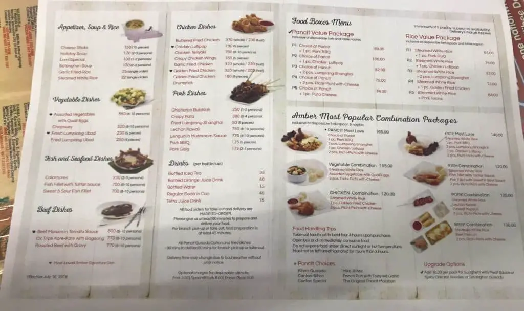 Amber's Menu Philippines (2025) — Philippine Menus