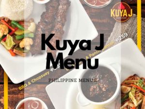 Kuya J Menu Philippines (2026) — Philippine Menus