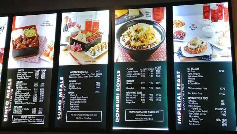 Tokyo Tokyo Menu Philippines (2026) — Philippine Menus