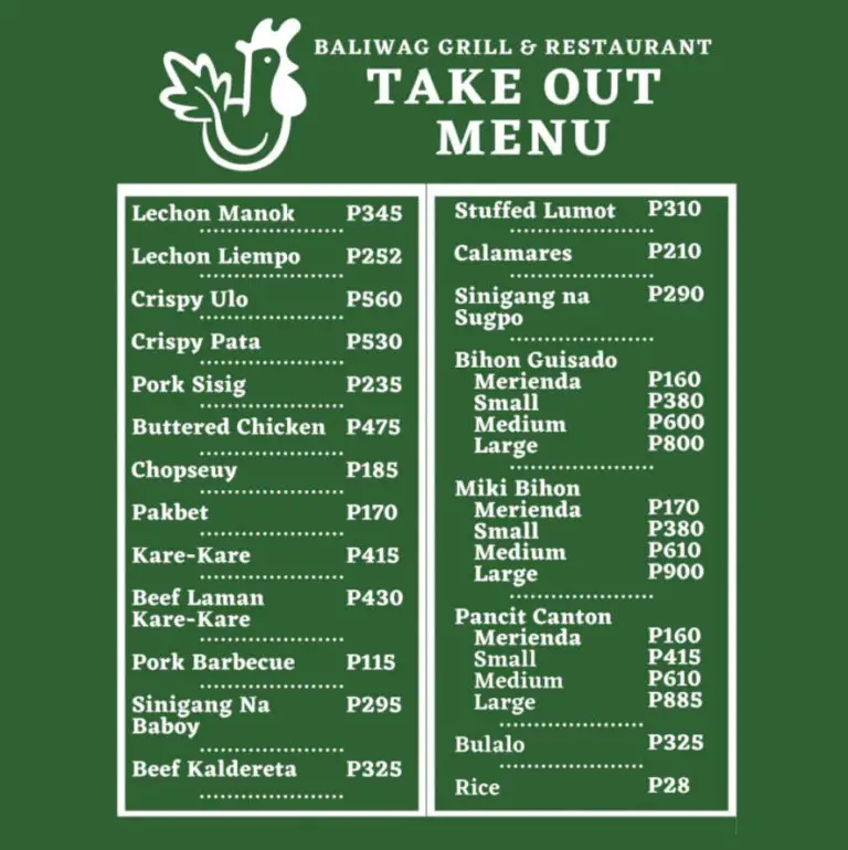 Baliwag Menu Philippines (2025) — Philippine Menus