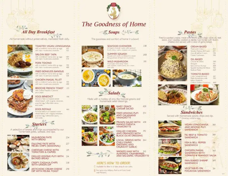 Mary Grace Menu Philippines (2025) — Philippine Menus