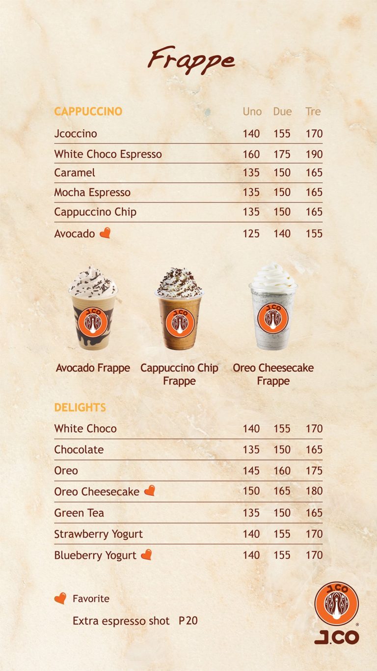 JCo Menu Philippines (2025) — Philippine Menus