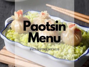 Paotsin Menu Philippines (2025) — Philippine Menus