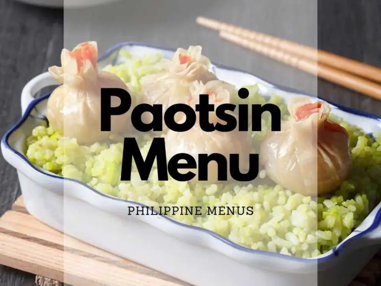 Paotsin Menu Philippines (2025) — Philippine Menus