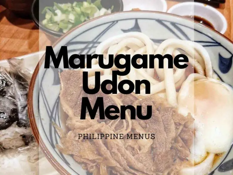 Marugame Udon Menu Philippines (2025) — Philippine Menus