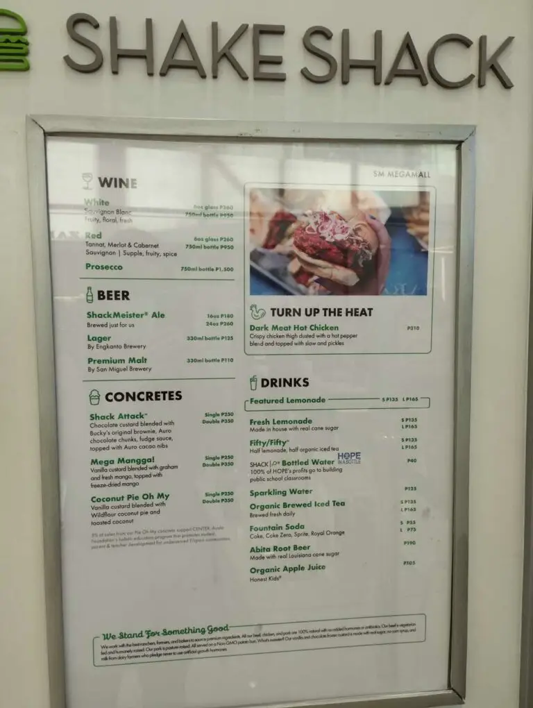 Shake Shack Menu Philippines (2025) — Philippine Menus
