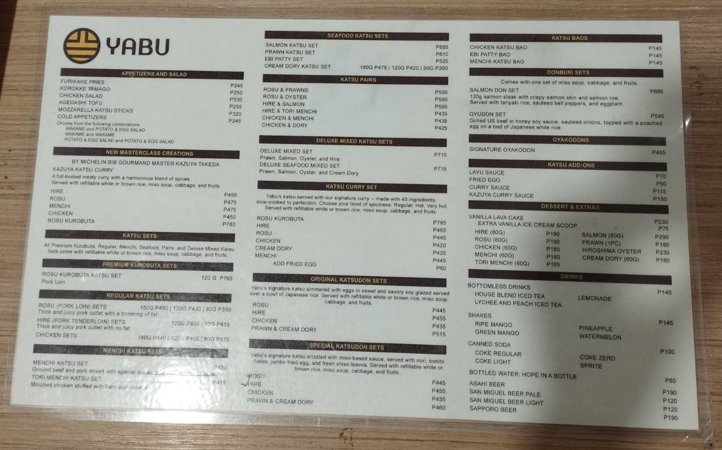 Yabu Menu Philippines (2025) — Philippine Menus