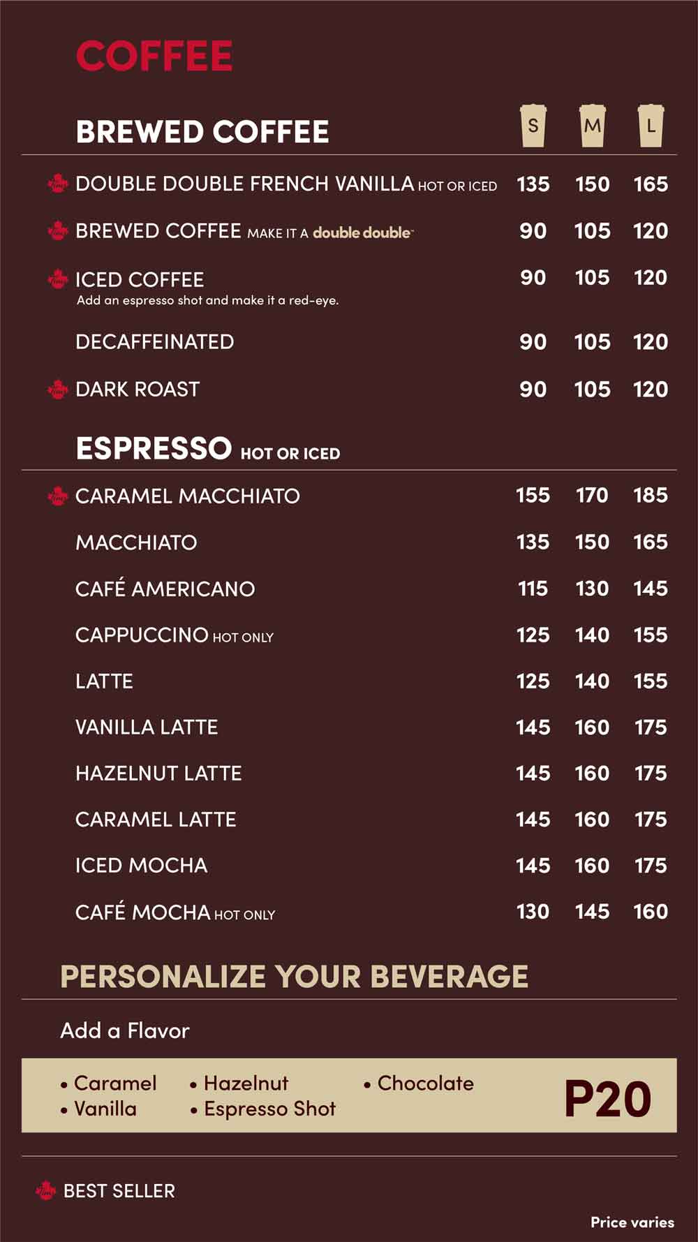 Tim Hortons Menu Philippines (2025) — Philippine Menus