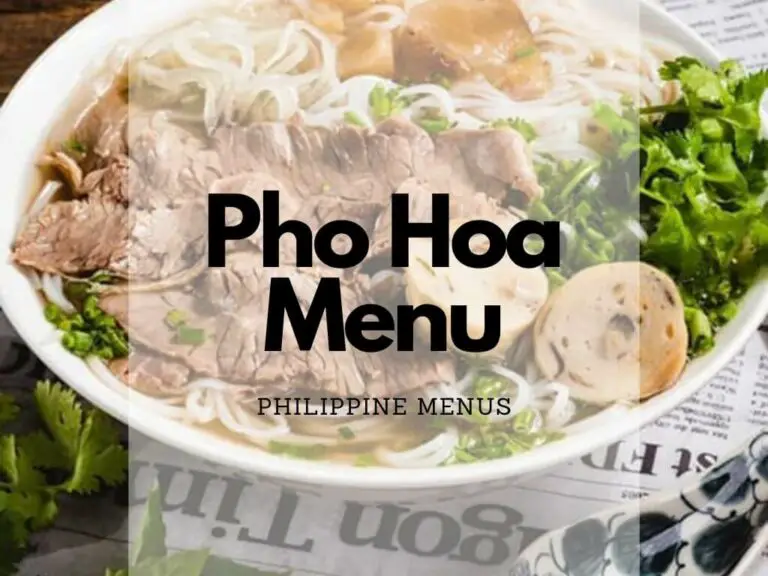 Pho Hoa Menu Philippines (2025) — Philippine Menus