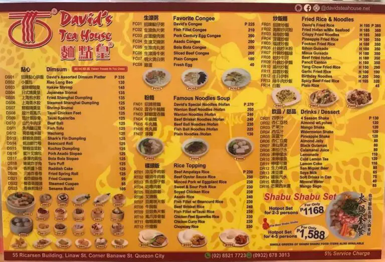 David's Tea House Menu Philippines (2025) — Philippine Menus