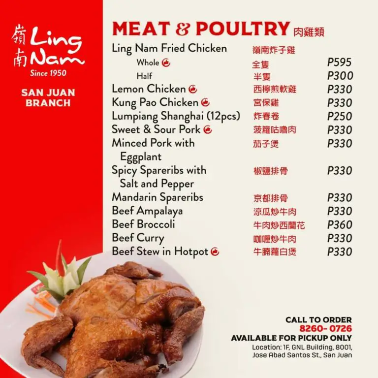 Ling Nam Menu Philippines (2025) — Philippine Menus
