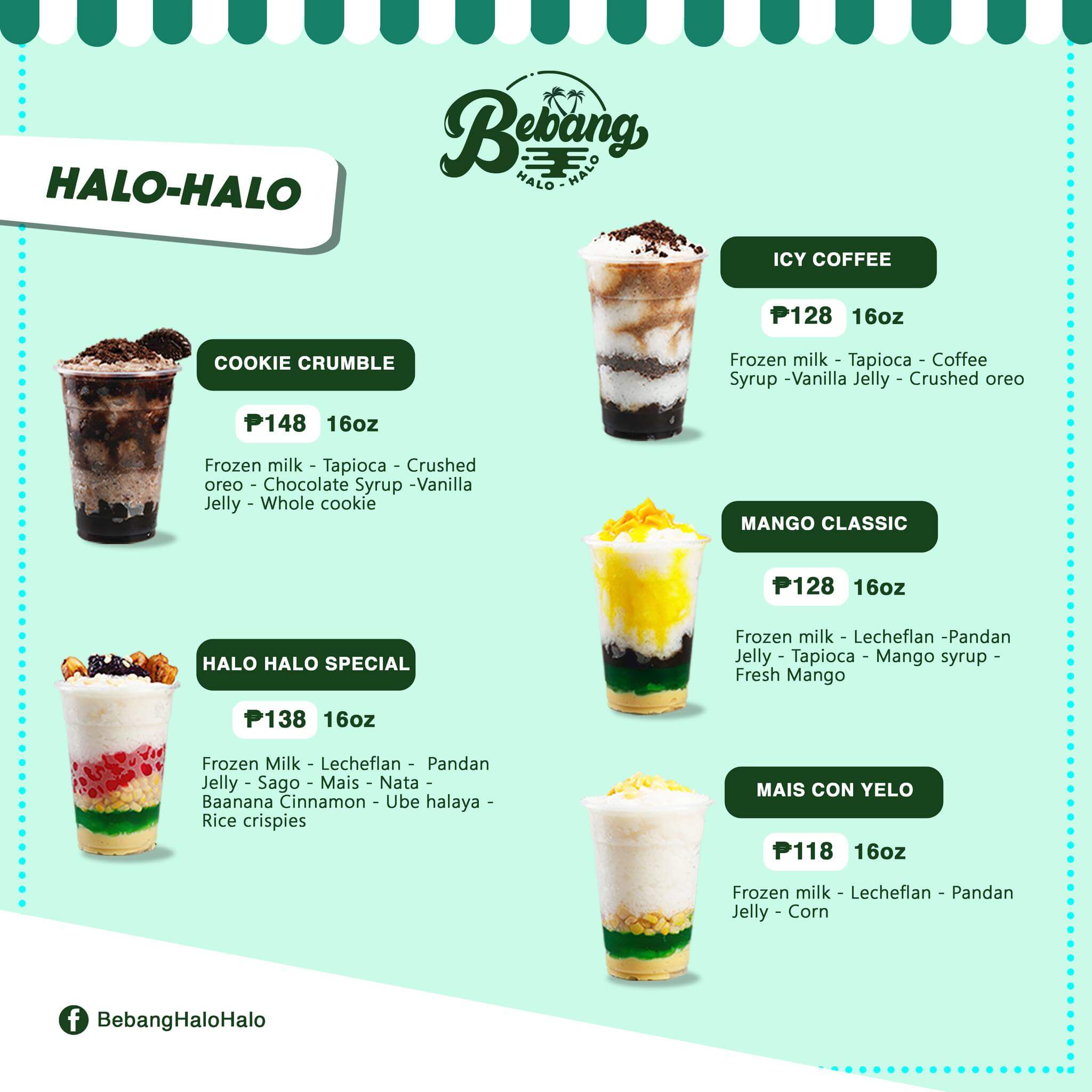 Bebang's Halo Halo Menu Philippines (2026) — Philippine Menus