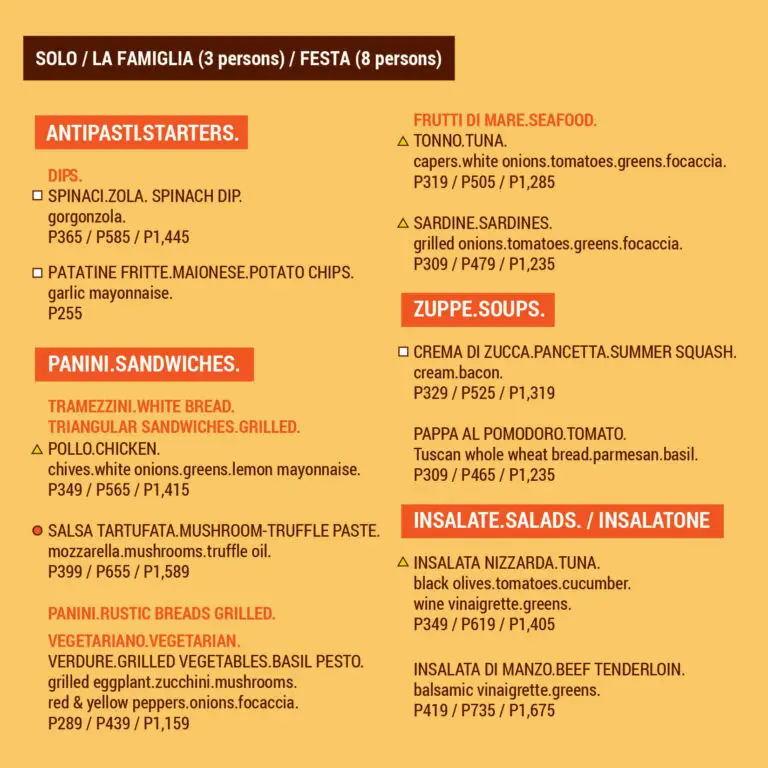 Cibo Menu Philippines (2025) — Philippine Menus
