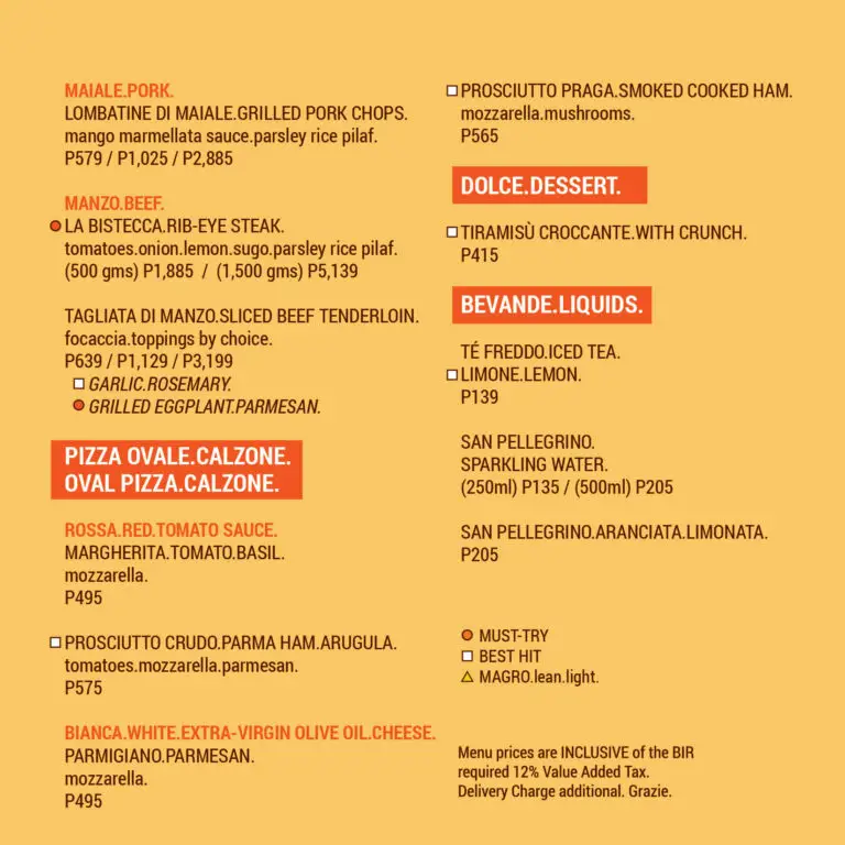 Cibo Menu Philippines (2025) — Philippine Menus