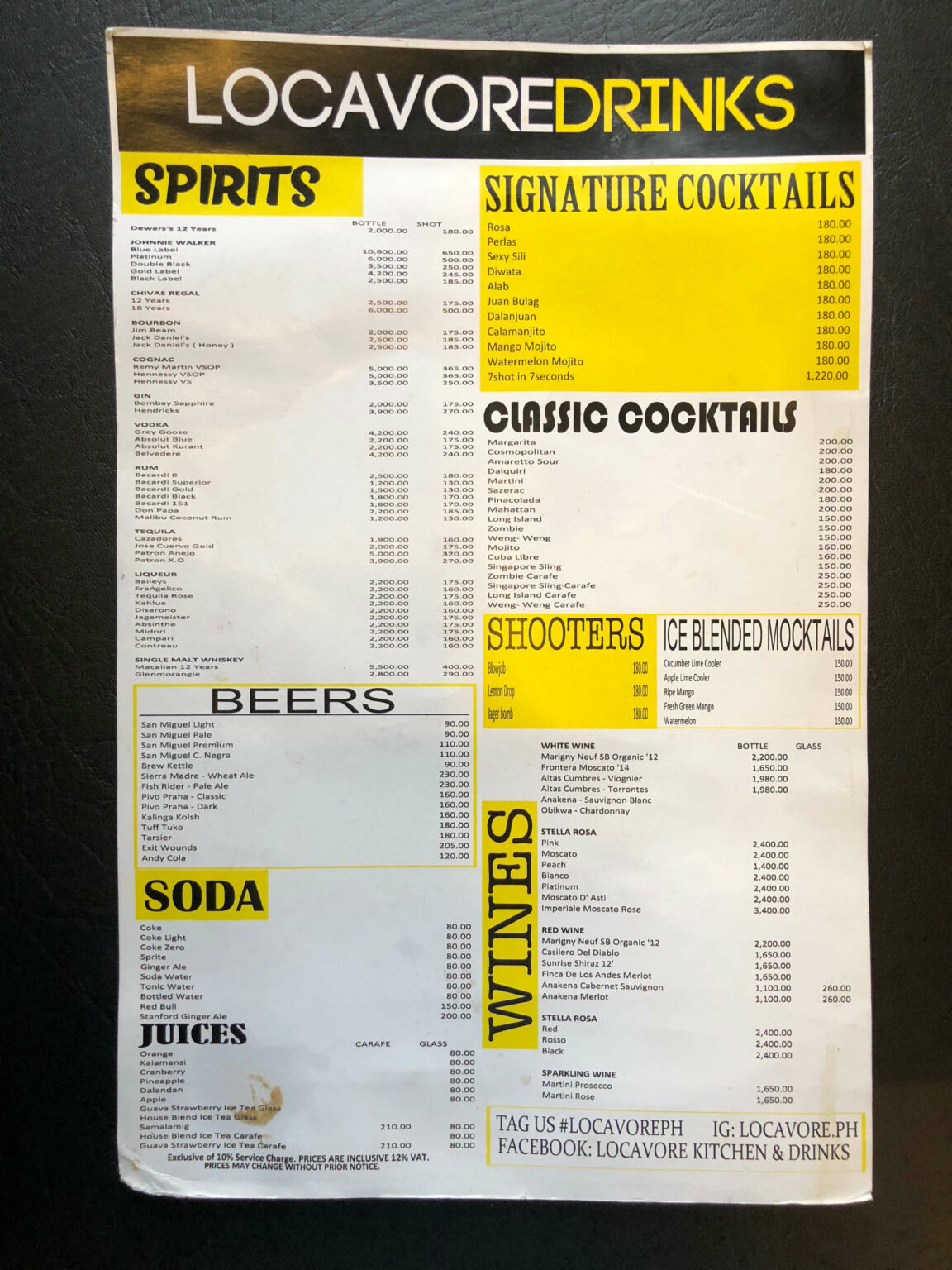 Locavore Menu Philippines (2025) — Philippine Menus