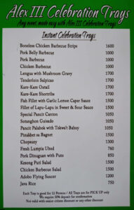Alex the III Menu Philippines (2025) — Philippine Menus
