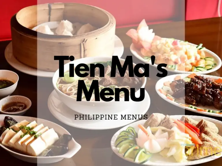 Tien Ma's Menu Philippines (2025) — Philippine Menus