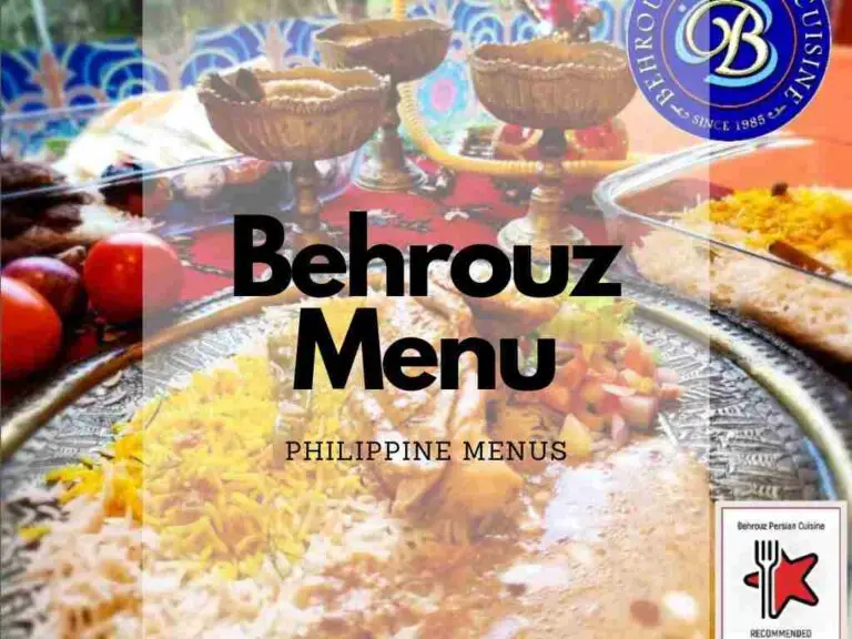 Behrouz Menu Philippines (2025) — Philippine Menus