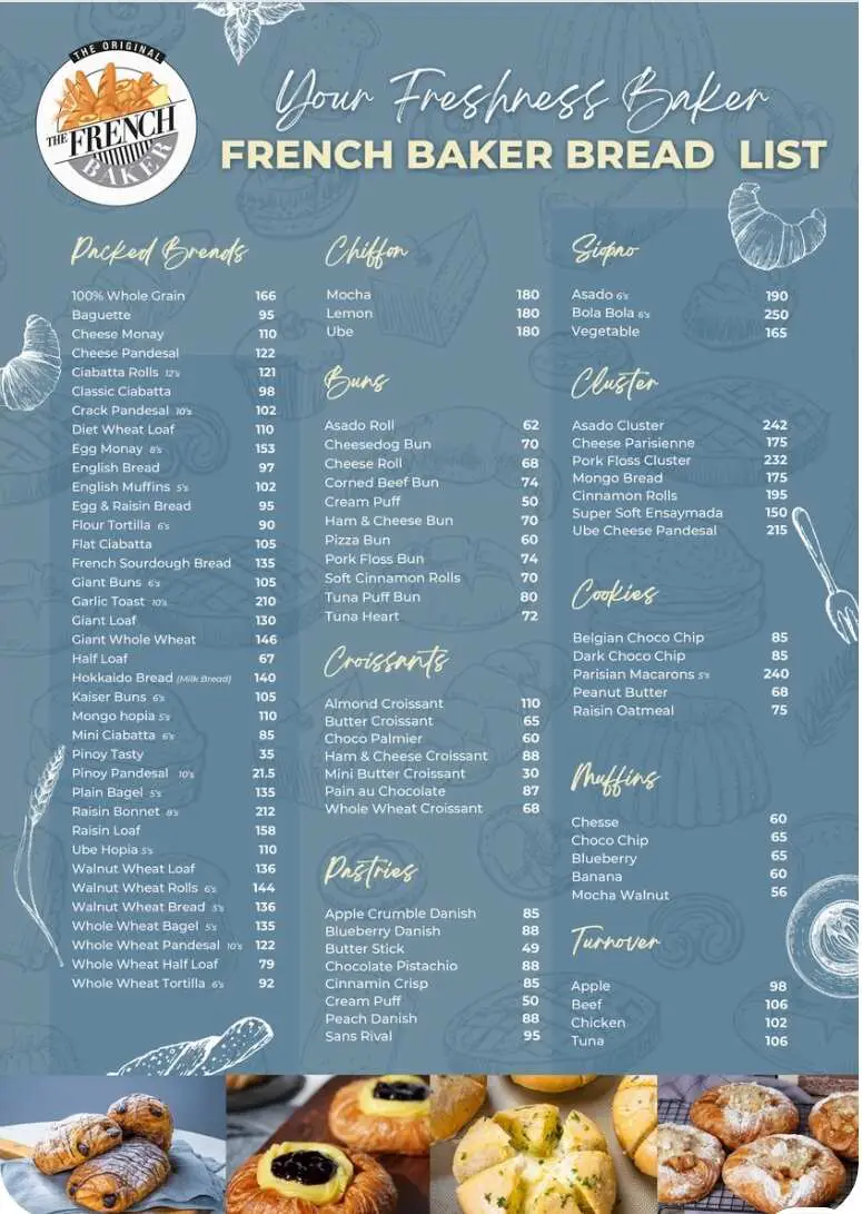 French Baker Menu Philippines (2024) — Philippine Menus